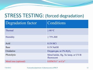 Ich guidelines for stability studies 1 | PPTX