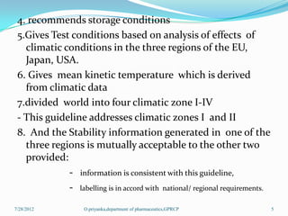 Ich guidelines for stability studies 1 | PPTX