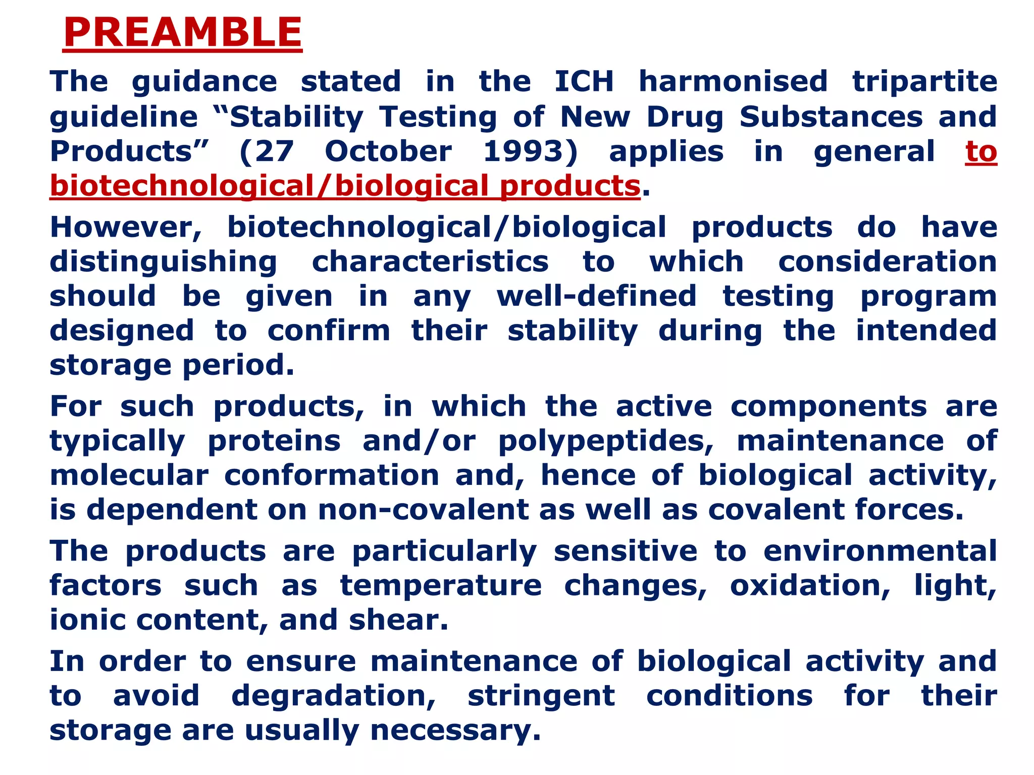 Ich guidelines for stability testing of biotechnological biological ...