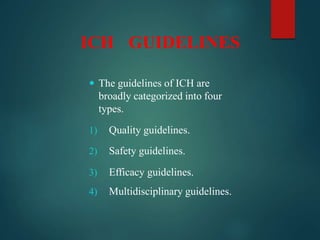 Ich guidelines of pharmaceutical products | PPT