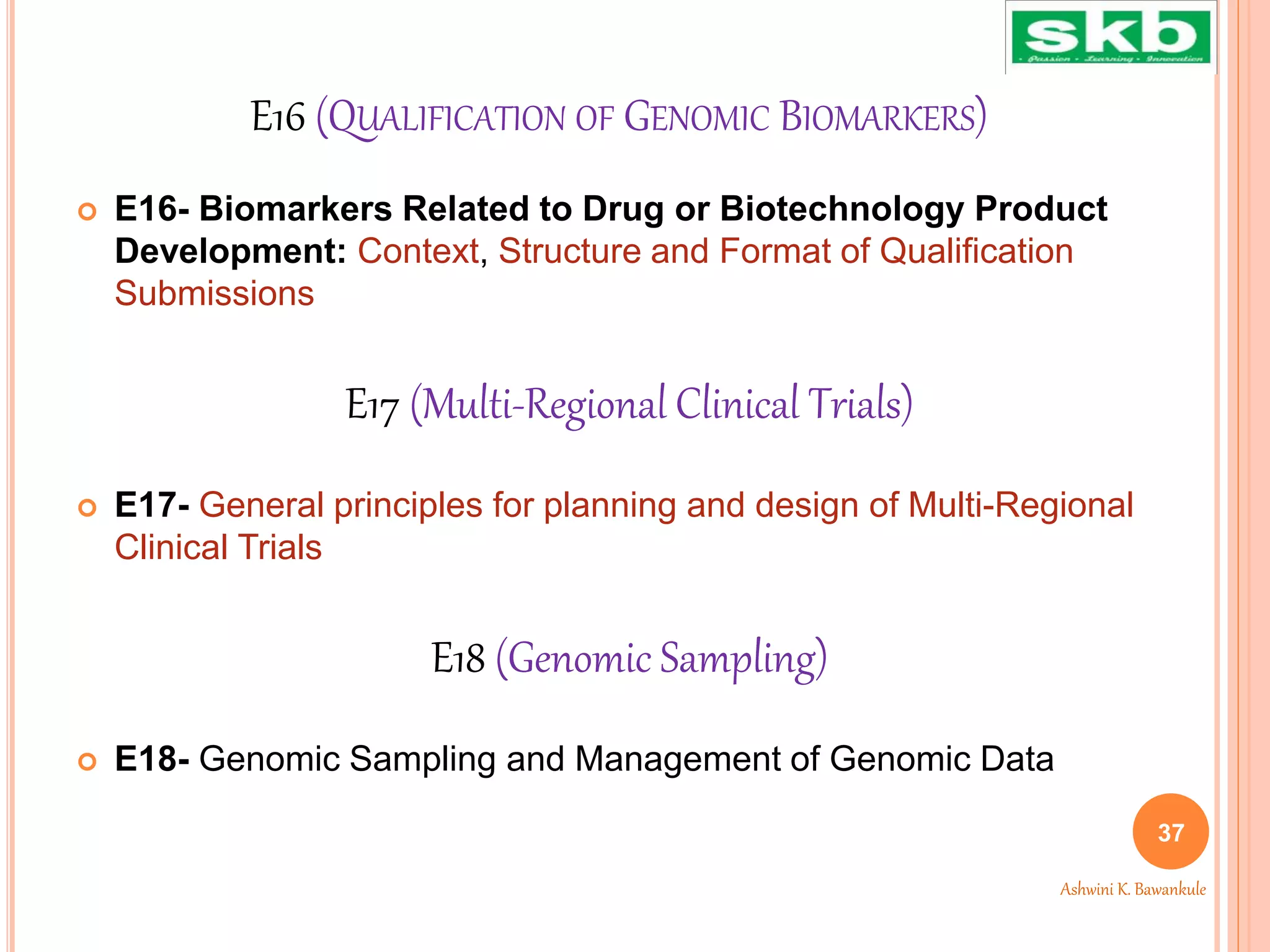 ICH guidelines (Q,S,E,M) | PPTX