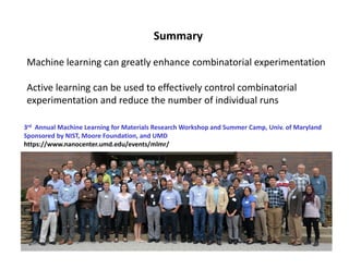 Combinatorial Experimentation and Machine Learning for Materials ...