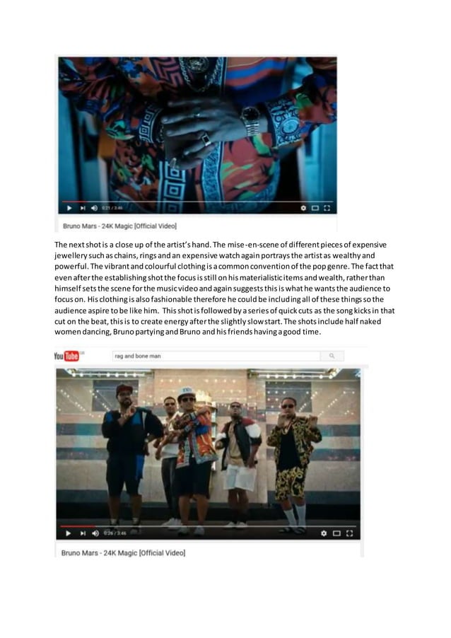 Bruno Mars - 24k Magic video analysis | PDF