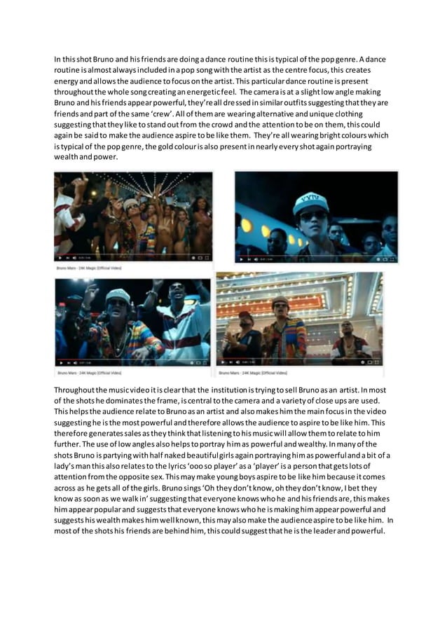 Bruno Mars - 24k Magic video analysis | PDF