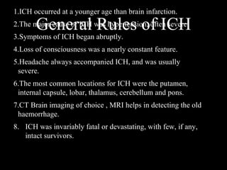 Intracerebral hemorhage Diagnosis and management | PPTX