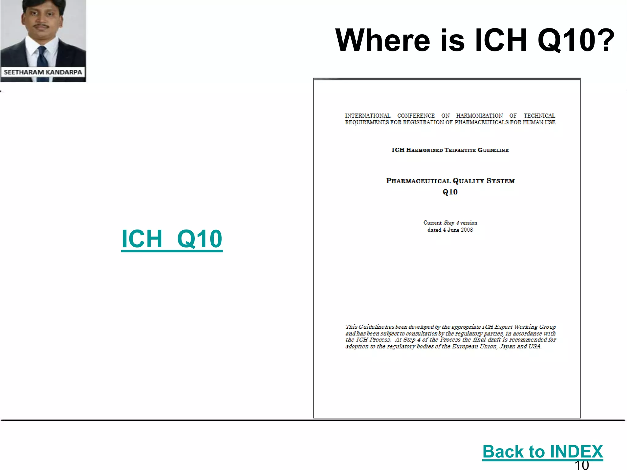 ICH Q10 Pharmaceutical Quaity System | PDF