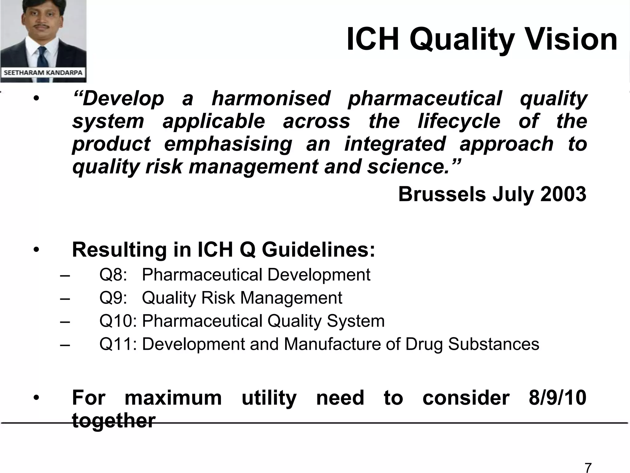 ICH Q10 Pharmaceutical Quaity System | PDF