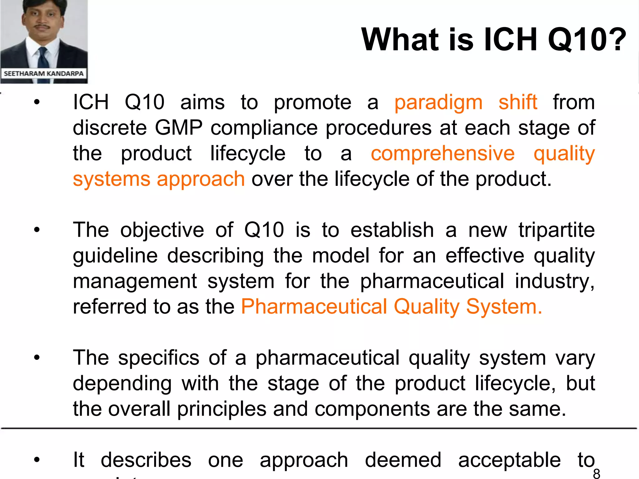 ICH Q10 Pharmaceutical Quaity System | PDF