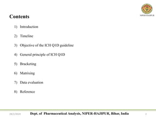 ICH Q1D Bracketing and Matrixing designs for stability testing of new ...
