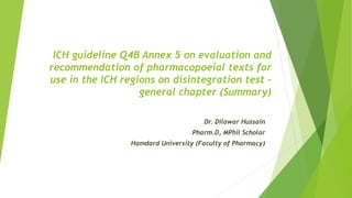 ICH Q4 B Annex 5 Slide Summary | PPT