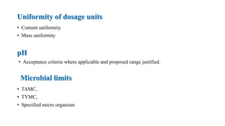 ICH Q6A Specifications by Chandra Mohan | PPTX