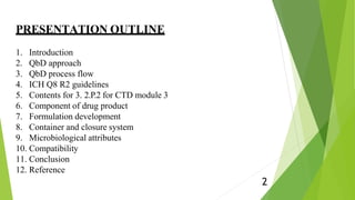 ICH Q8 GUIDELINES OF QUALITY BY DESIGN(PRODUCT DEVELOPEMENT) | PPTX
