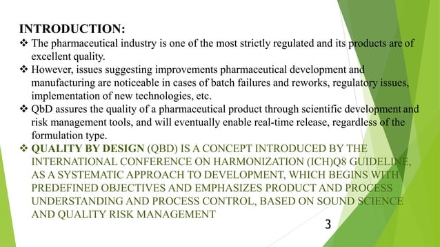 ICH Q8 GUIDELINES OF QUALITY BY DESIGN(PRODUCT DEVELOPEMENT) | PPTX