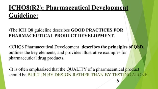 ICH Q8 GUIDELINES OF QUALITY BY DESIGN(PRODUCT DEVELOPEMENT) | PPTX