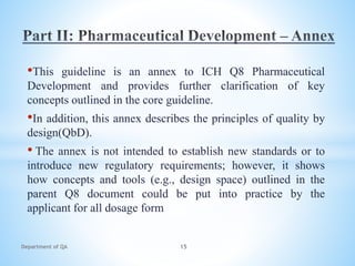 ICH Q8 Guidline | PPTX