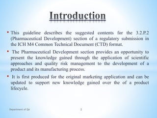 ICH Q8 Guidline | PPTX