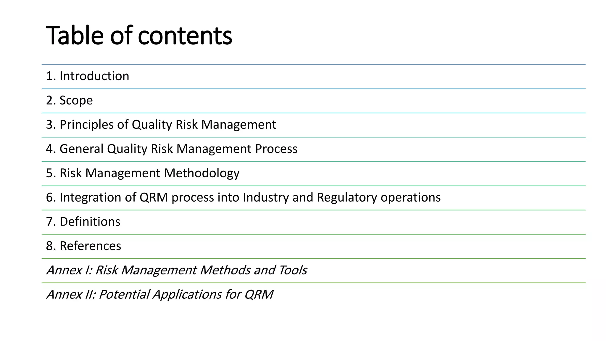 ICH Q9 QUALITY RISK MANAGEMENT(QRM) | PDF