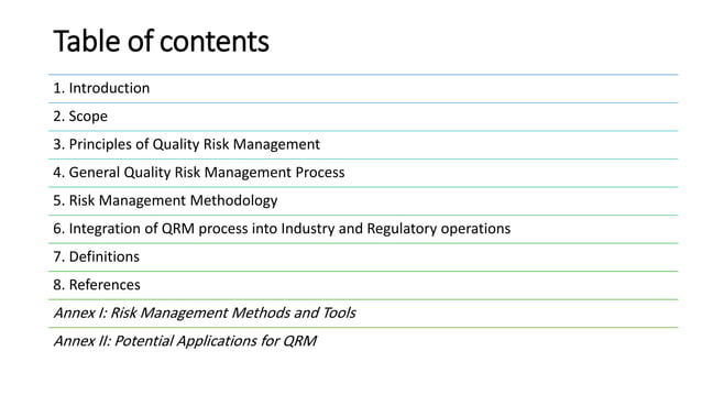 ICH Q9 QUALITY RISK MANAGEMENT(QRM) | PDF