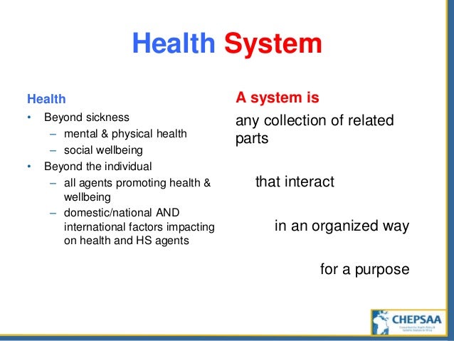 What is a health system?