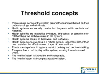 Introduction to Complex Health Systems: wrap-up | PPTX