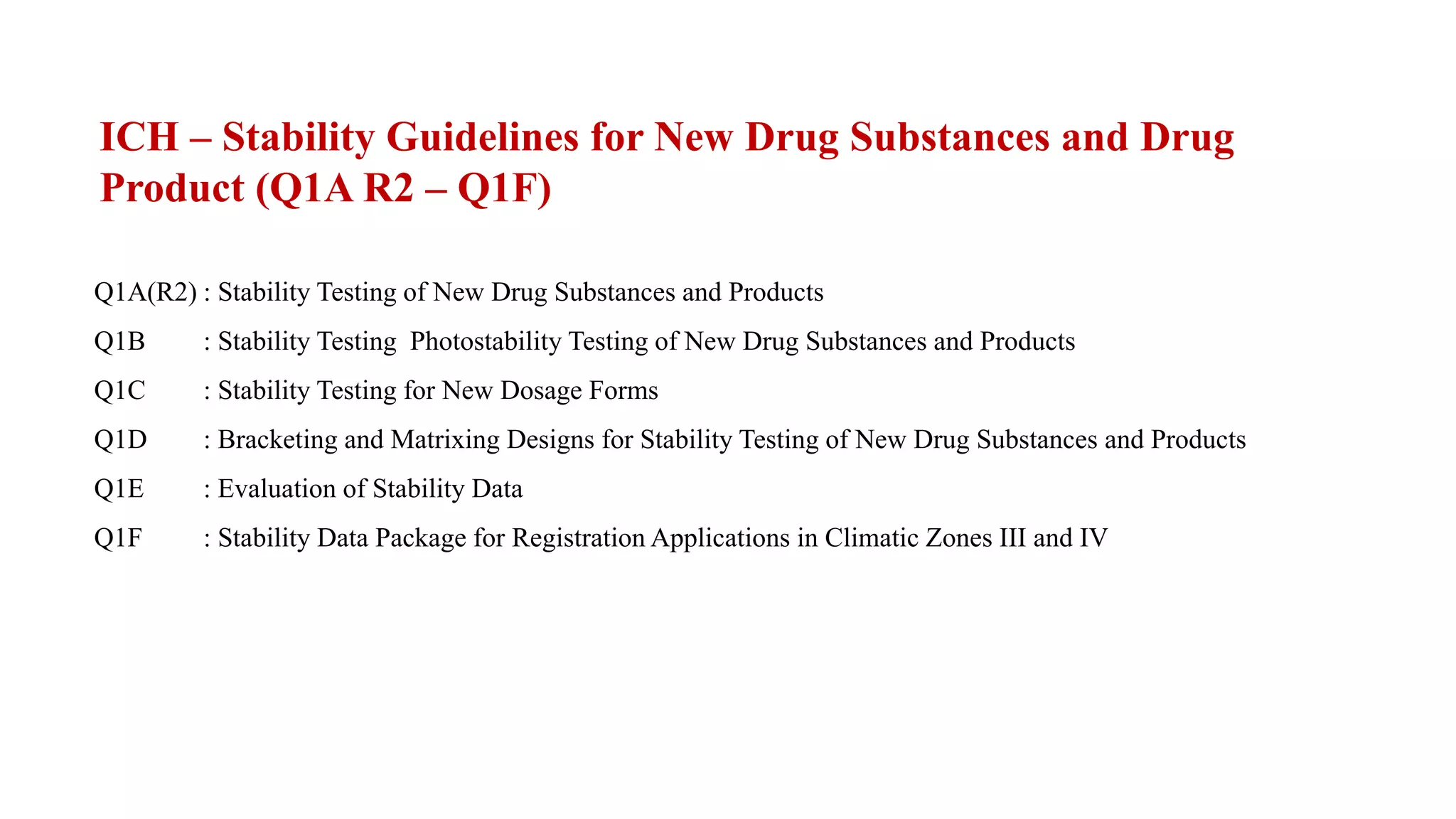 ICH Stability Guidelines | PPTX