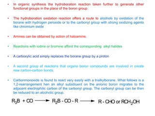 Icht 91 unit iii org.rea. ii organoboran compounds, industrial ...