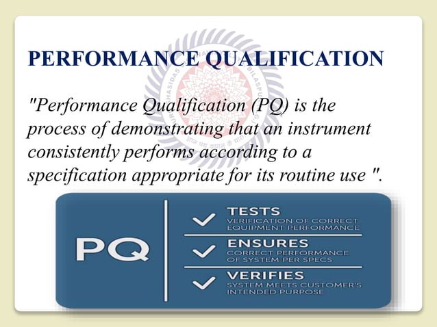 ICH guidelines for equipment validation in brief M.pharm 1st sem pharmaceutics | PPTX