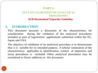 ICH & WHO GUIDELINES ON validation | PPTX