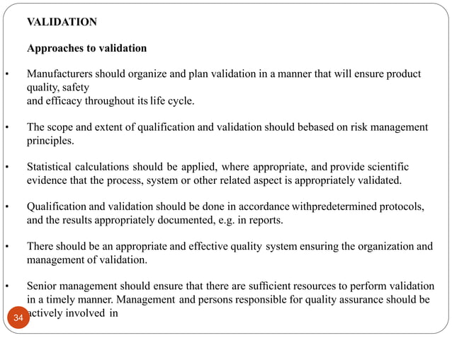 ICH & WHO GUIDELINES ON validation | PPTX