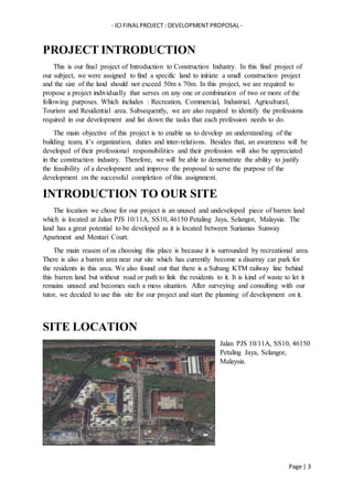 Ici - final project | DOCX | Developmental Sites | Real Estate