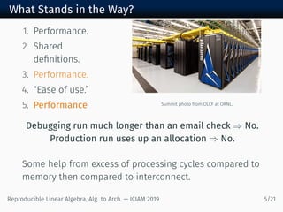 ICIAM 2019: Reproducible Linear Algebra from Application to ...