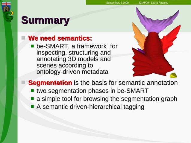 Semantic Based Segmentation And Annotation Of 3d Models Ppt