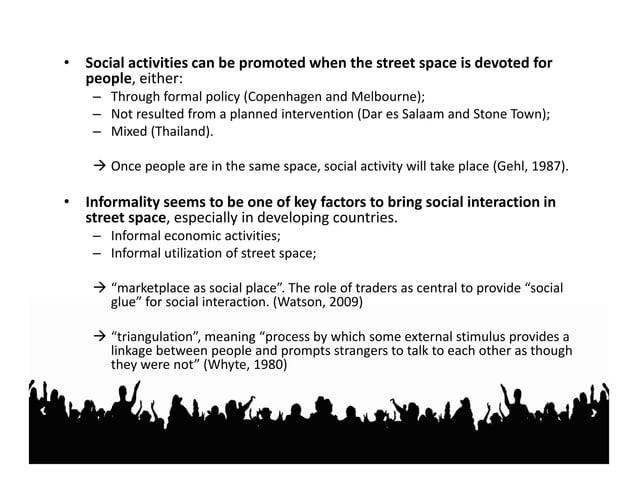 Street space and informality: towards an inclusive community | PDF | Travel
