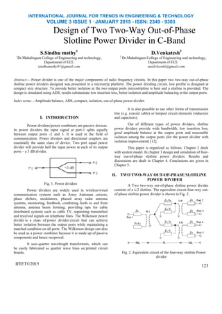 Design of Two Two-Way Out-of-Phase Slotline Power Divider in C-Band | PDF