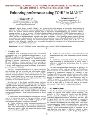 Enhancing performance using TOHIP in MANET | PDF