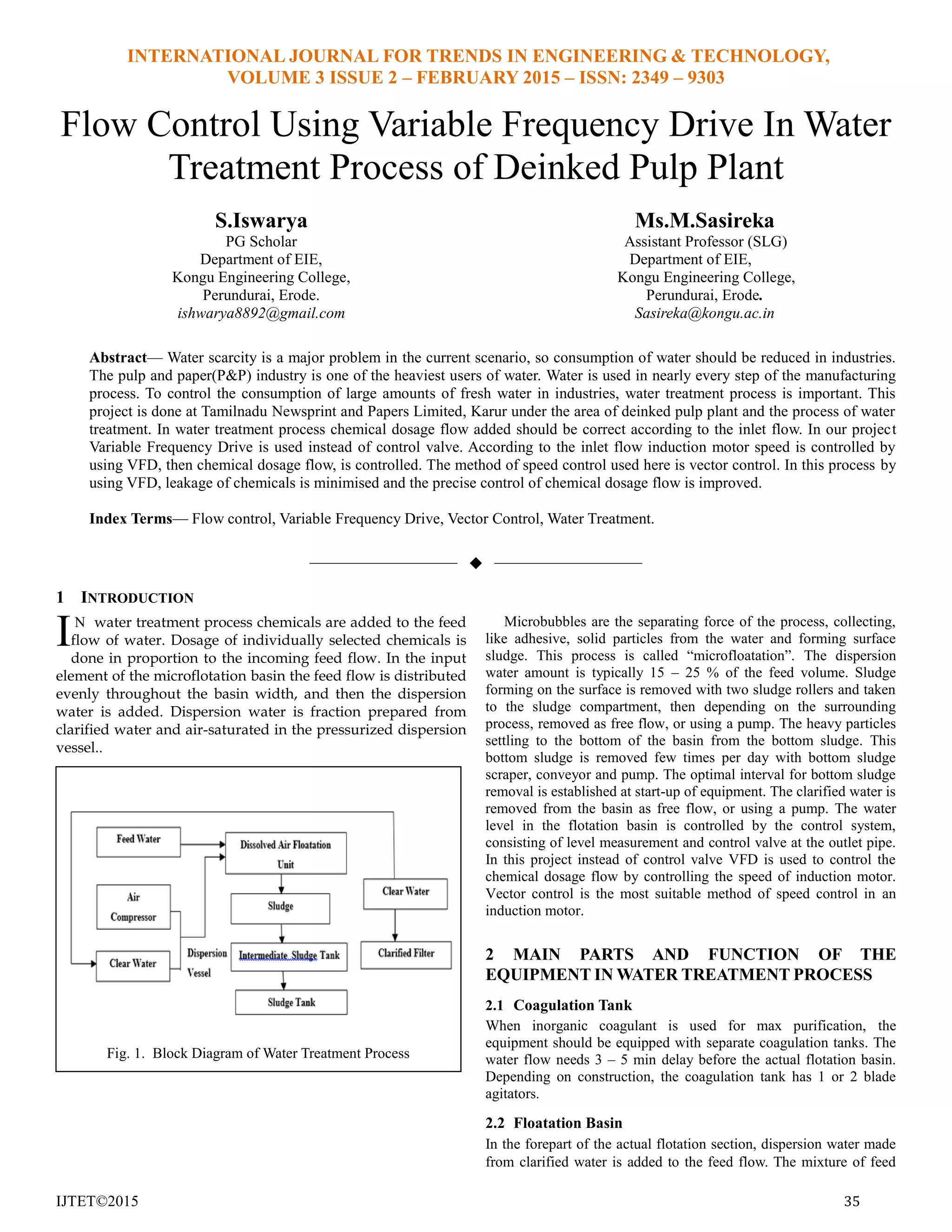 Flow Control Using Variable Frequency Drive In Water Treatment Process ...