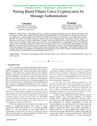 Pairing Based Elliptic Curve Cryptosystem for Message Authentication | PDF | Information and ...
