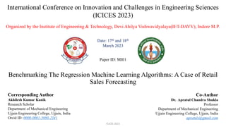Research Paper Presentation on Retail Sales Forecasting | PPT
