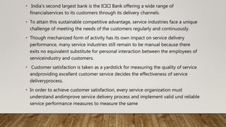 Quality of service-ICICI BANK | PPTX