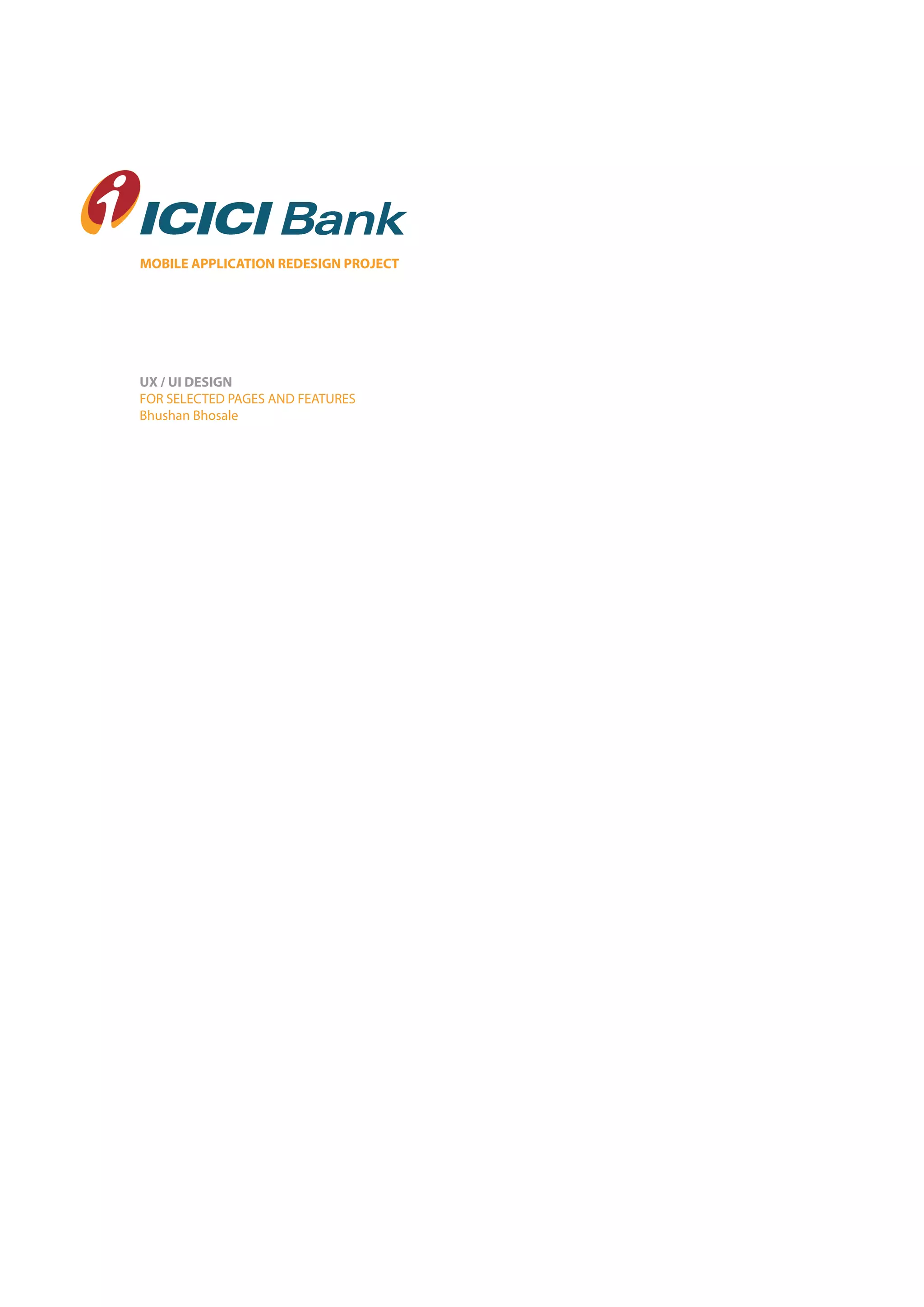 UI/UX Re-design for ICICI Bank Mobile App | PDF