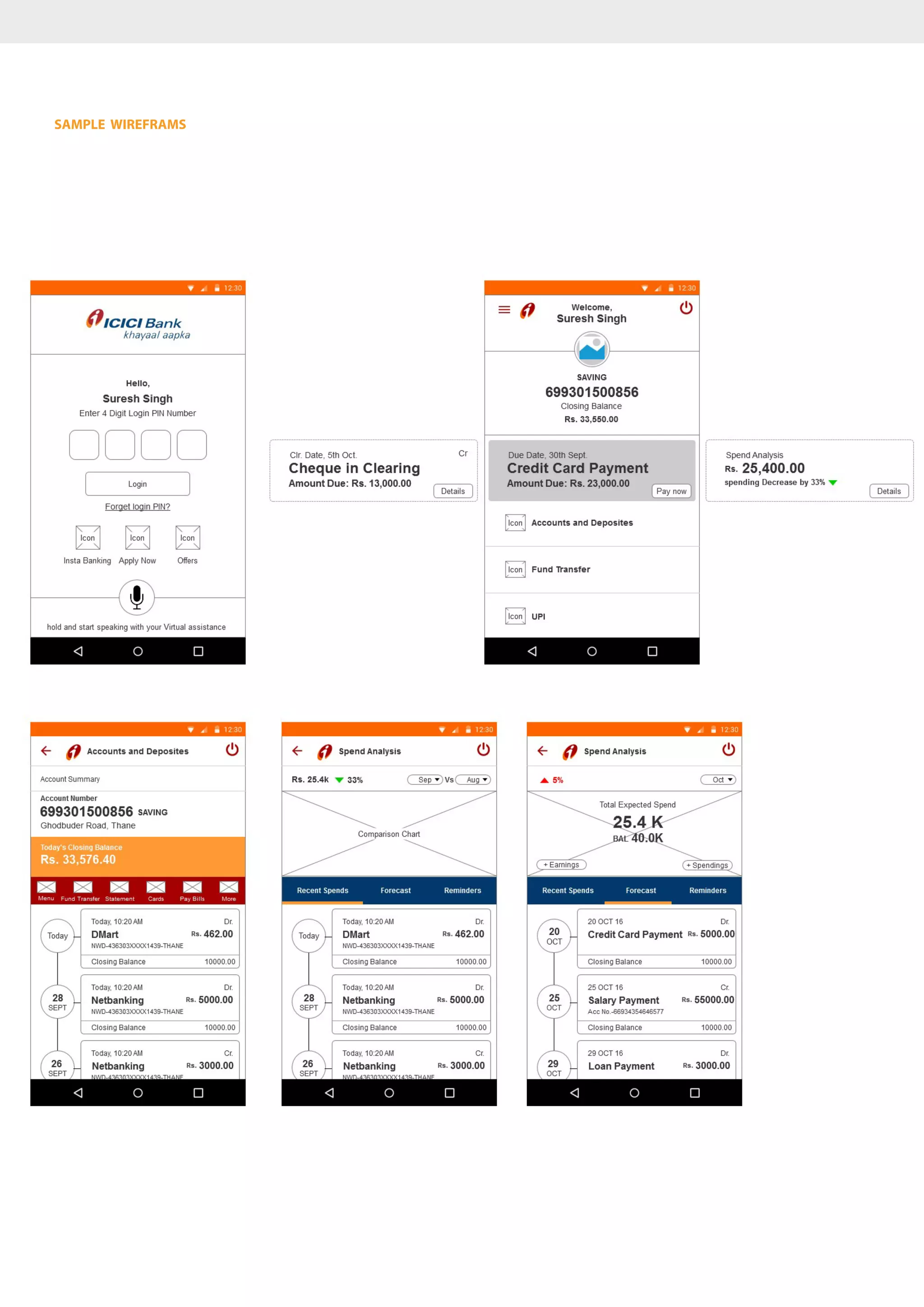 UI/UX Re-design for ICICI Bank Mobile App | PDF