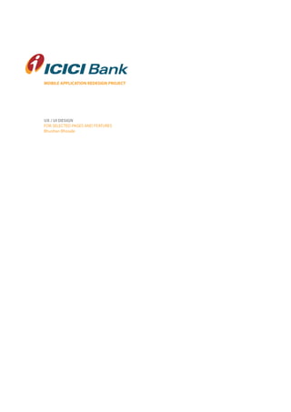 UI/UX Re-design for ICICI Bank Mobile App | PDF