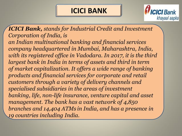 All About ICICI bank | PPTX | Business Banking & Finance | Business