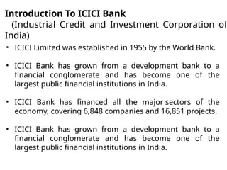 ICICI bank.pptx industrial and credit institution | PPTX