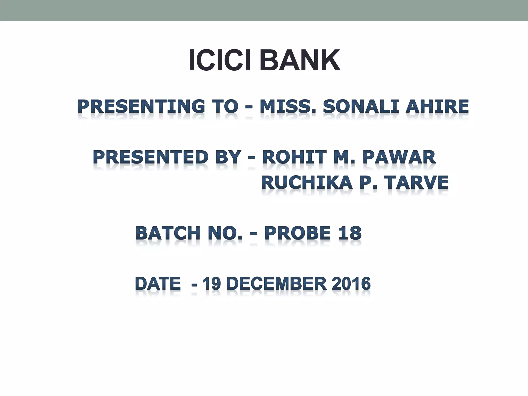 Icici bank final | PPTX