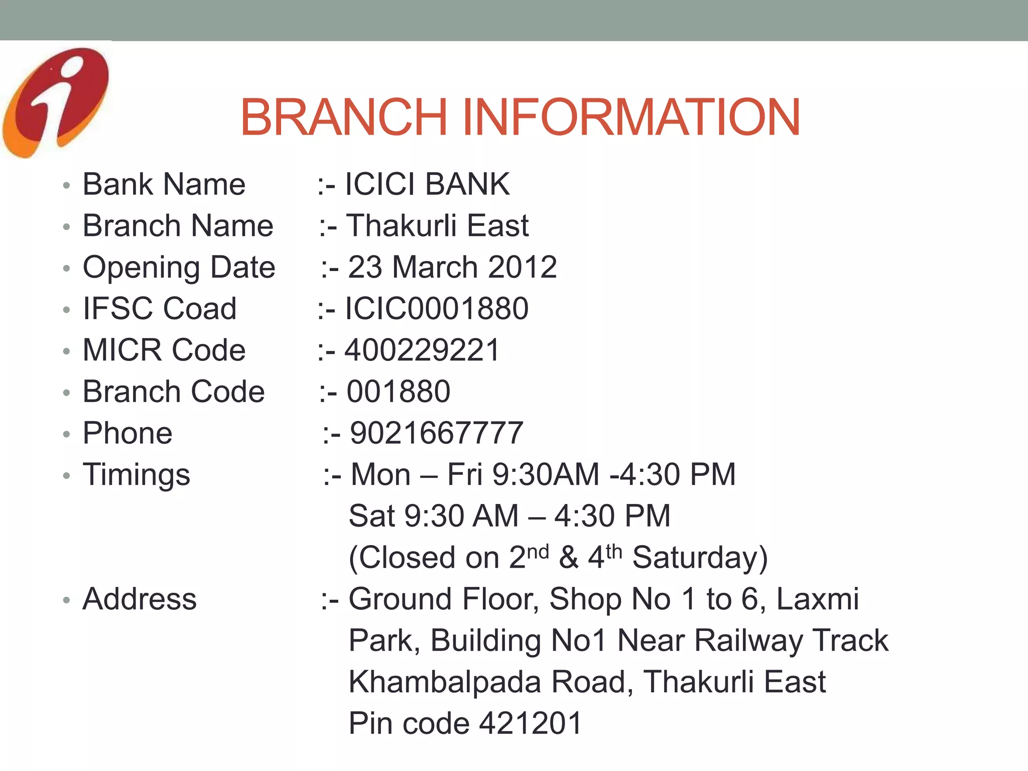 Icici bank final | PPTX