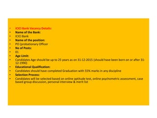 Icici Bank Recruitment | PPT