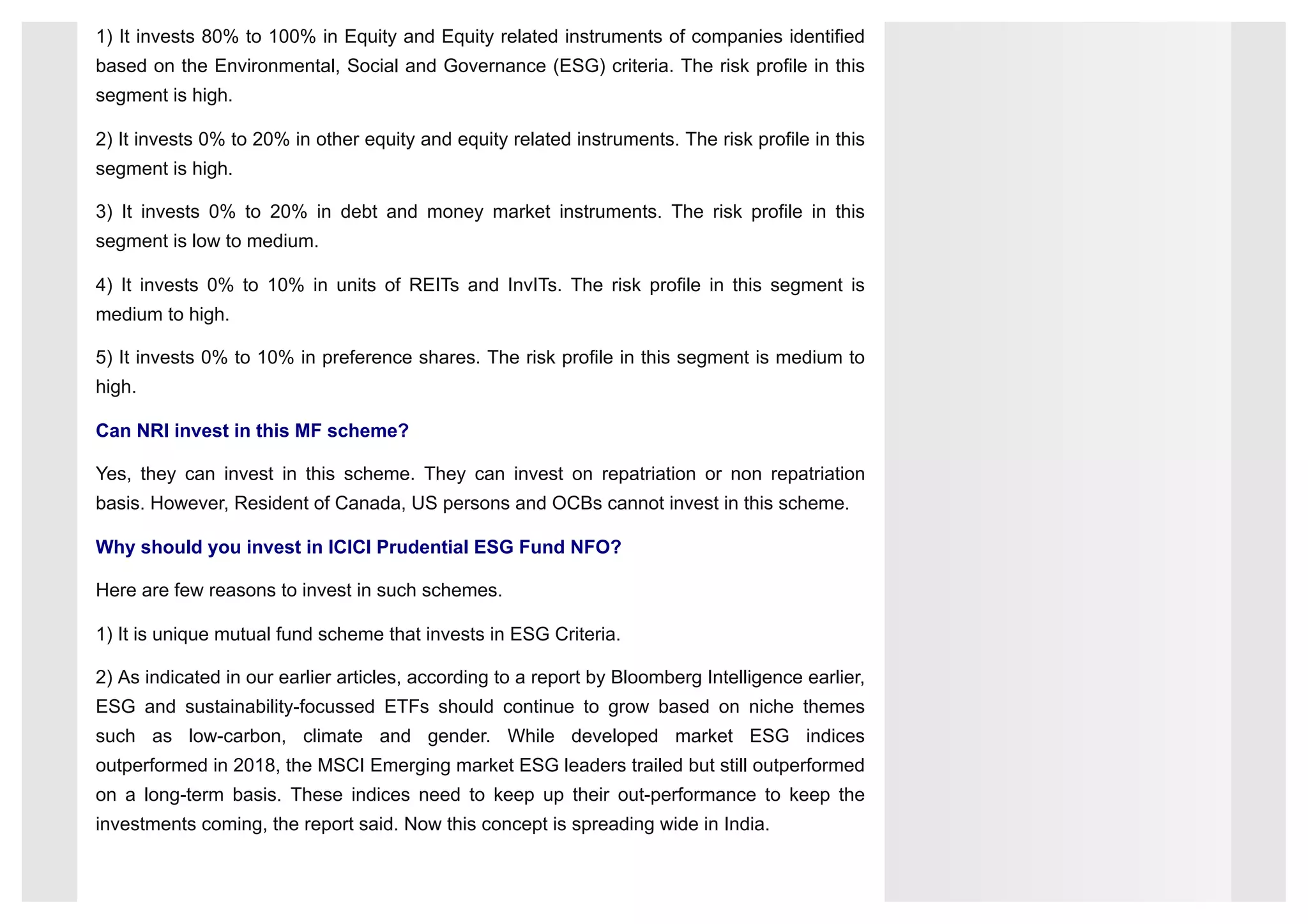 Icici pru esg fund nfo review | PPT