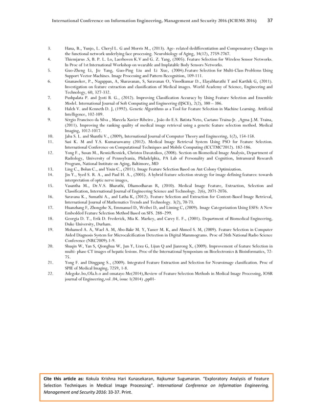 Exploratory Analysis of Feature Selection Techniques in Medical Image ...