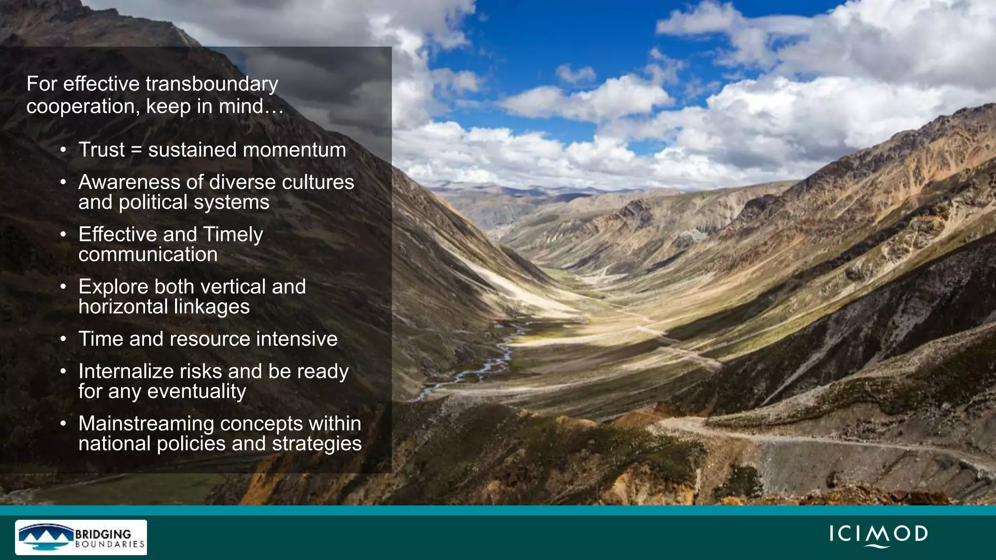 Transboundary Cooperation: Learning from Hindu Kush Himalayan ...